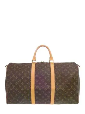 LOUIS VUITTON Monogram Keepall 50 Travel Bag - Brown