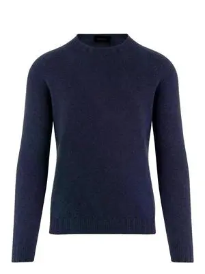 Tagliatore Cashmere Crew Neck Raglan Sweater - Blue