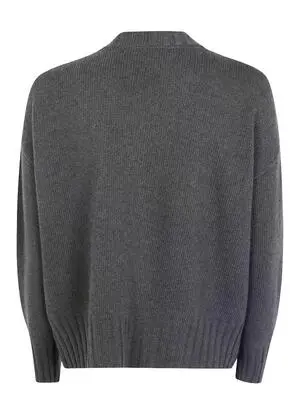 BASE V-neck Button-up Cardigan - Grey