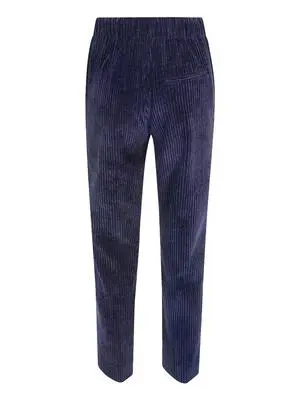 ANNE CLAIRE Corduroy-effect Elasticated-waist Trousers - Blue
