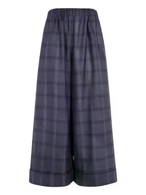 DANIELA GREGIS Check-pattern Palazzo Pants - Blue