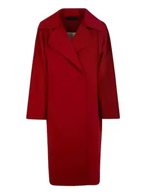 MARIA CALDERARA Double-breasted Felted Finish Coat - Red