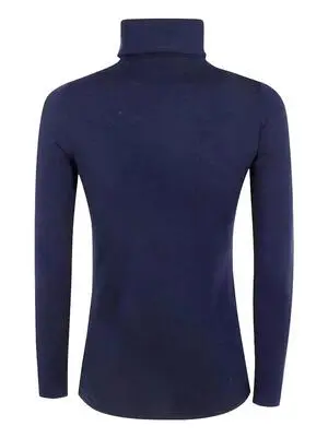 BASE Merino Knitted Roll Neck Sweater - Blue