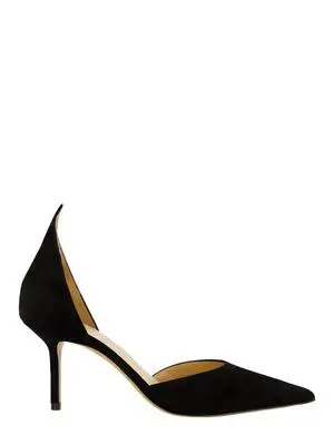 FRANCESCO RUSSO High Back Suede Pumps - Black