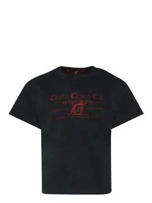 CRAZY CLOWN L.A. Logo-print Crew-neck T-shirt - Black