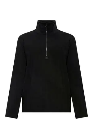 COURREGES Quarter-zip Stand-up Collar Wool Sweater - Black