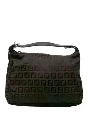 Fendi Zucchino Canvas Handbag - Brown