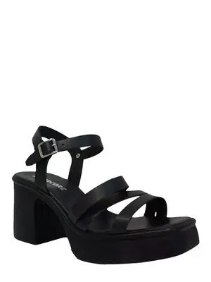 ALTERCORE Platform Sandals With Buckle Fastening - Black