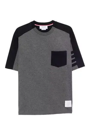 Thom Browne 4-bar Chest-pocket T-shirt - Grey