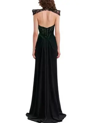 GEMY MAALOUF Beaded High-neck Gown - Black