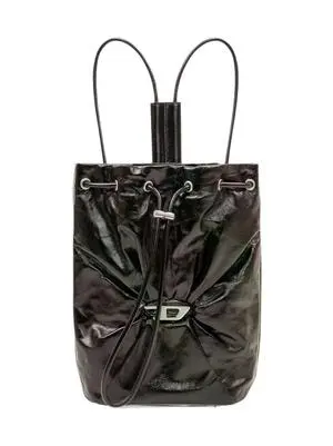 DIESEL® Diesel Logo Plaque Leather Backpack