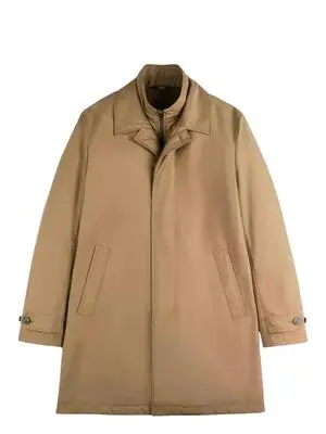 FAY Morning Button-fastening Layered-neck Coat - Brown