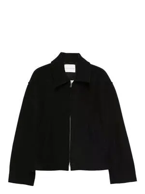 Studio Nicholson Zip-up Spread Collar Shirt Jacket - Black
