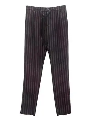 ANDREA POMPILIO Pinstriped Drawstring Trousers - Purple