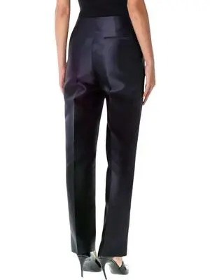 Alberta Ferretti Satin Finish Tailored Trousers - Blue
