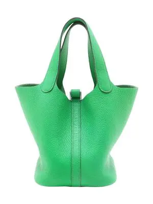 Hermès Hermès Clemence Picotin Lock 18 Handbag Green