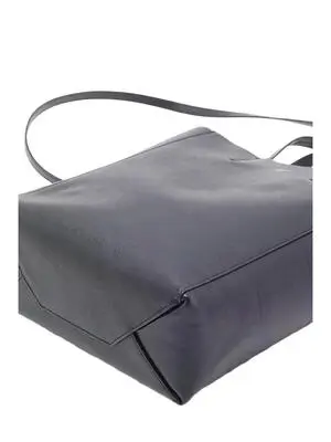 Celine Vertical Cabas Satchel In Grained Calfskin - Black
