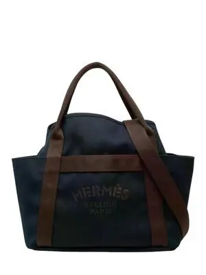Hermès 2021 Toile Sac De Pansage Satchel - Blue