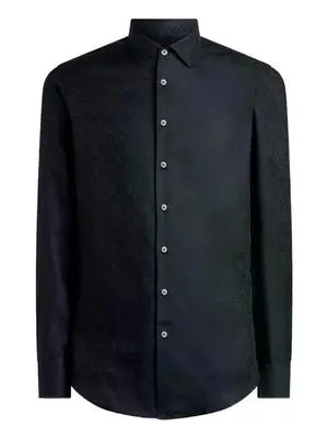 Etro Jacquard Cotton Shirt With Medallion Pattern - Black