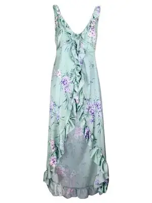 ANIYE BY Floral-print Ruffled Midi Dress - Green