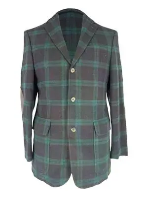 RALPH LAUREN Ralph Lauren Vintage Plaid Wool Jacket With Leather Elbow Patches