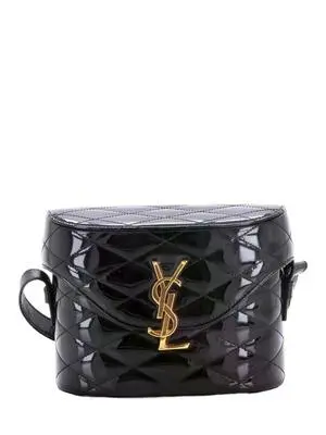 Saint Laurent June Box Bag Quilted Patent Crossbody Bag - Black