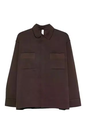 CFCL Ribbed-knit Chest-pocket Shirt - Brown