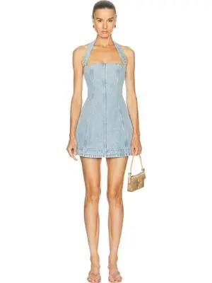 Retrofete Vivara Denim Halterneck Dress - Bleeker