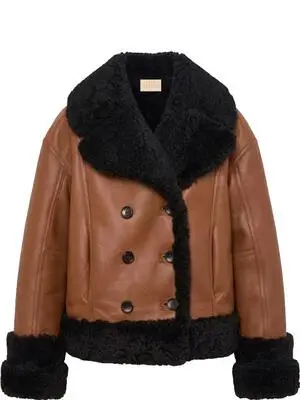 Ulla Johnson Nisha Reversible Shearling Coat - Noir