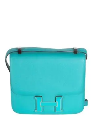 Hermès Constance 24 Bag In Bleu Paon Menthe Epsom Leather With Silver-tone Hardware - Blue