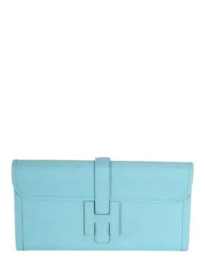 Hermès Bleu Saint Cyr Swift Jige Elan 29 Clutch - Blue