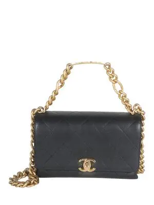 CHANEL Chanel Quilted Caviar Mini Flap Bag With Chain Strap