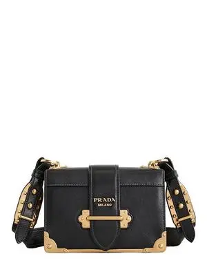 Shopbop Prada Calf Leather Cahier Shoulder Bag - Black