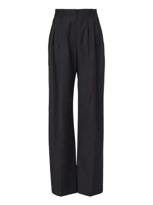 THE ROW Daniela Virgin Wool Wide-leg Pants - Blue