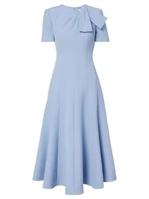 Roland Mouret Bow-detail Crêpe Cocktail Dress - Blue