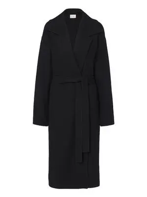 THE ROW Ciara Wool And Cashmere-blend Wrap Coat - Black