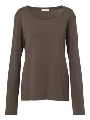 THE ROW Kalto Cotton Jersey Top - Brown