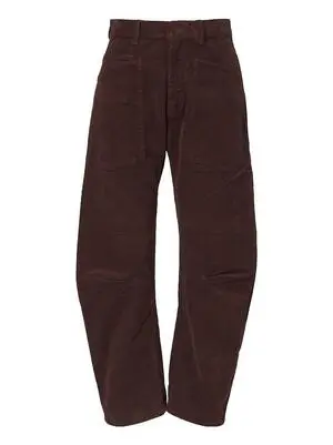 NILI LOTAN Shon" Cotton-blend Corduroy Barrel-leg Pants - Brown