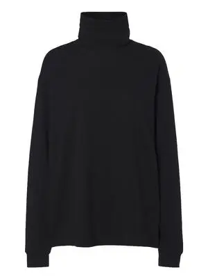 THE ROW Kelta Cotton Turtleneck Sweater - Black