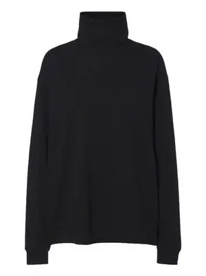 THE ROW Kelta Cotton Turtleneck Sweater - Black