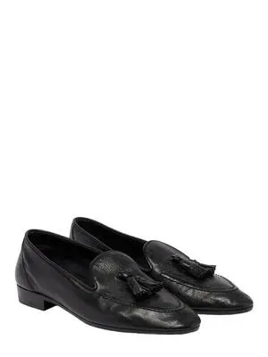 THE ROW Caden Leather Loafers - Black