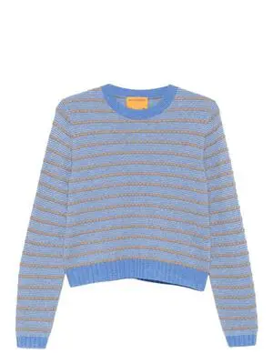 Guest In Residence Cashmere Cable-knit Crew Neck Jumper - Blue