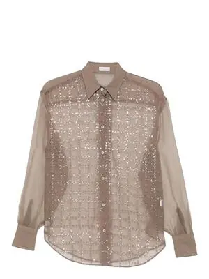 BRUNELLO CUCINELLI Brunello Cucinelli Brown Tops - Shirts Women
