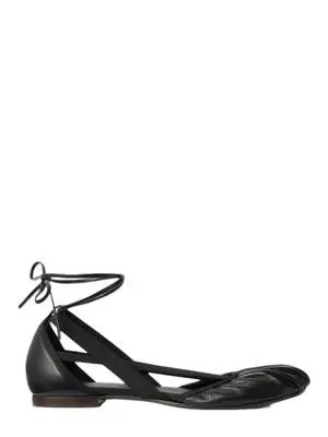 LEMAIRE Gathered Toe Ballet Flats - Black