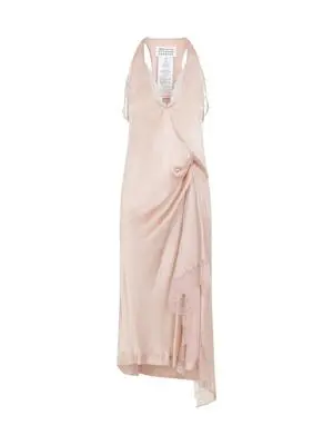 MAISON MARGIELA Maison Margela Lace Slip Midi Dress - Multicolor