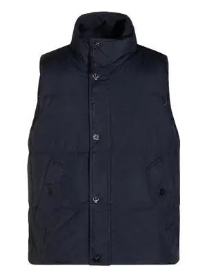 Stone Island STONE ISLAND Padded Stand Collar Vest With Drawstring Hem Blue