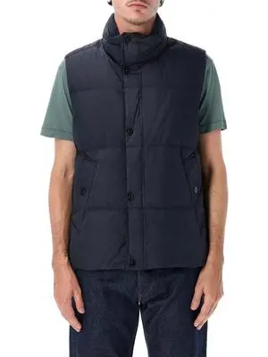 Stone Island STONE ISLAND Padded Stand Collar Vest With Drawstring Hem Blue