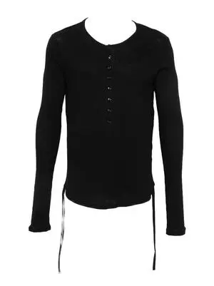 ANN DEMEULEMEESTER Button-detailed Long Sleeve Sweater - Black