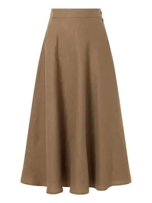 Polo Ralph Lauren Kenzie Linen Maxi Skirt - Brown
