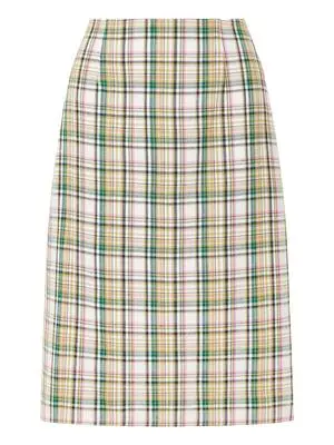 Carolina Herrera Checked Jacquard Midi Skirt - Green